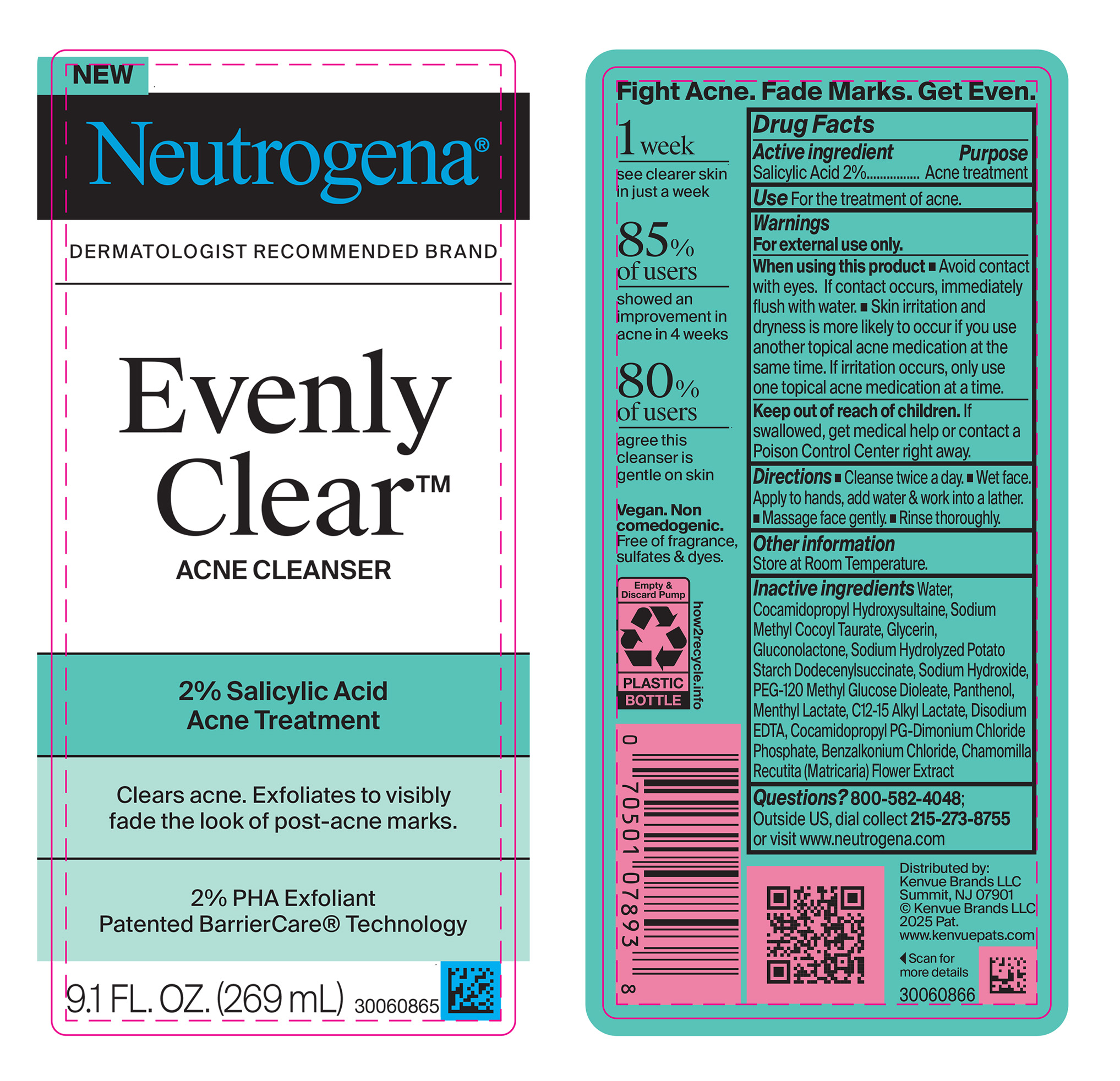 Neutrogena Evenly Clear Acne Cleanser - FDA Drug Approval Details